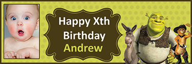Shrek Theme Birthday Banners | Personalised Birthday Banners